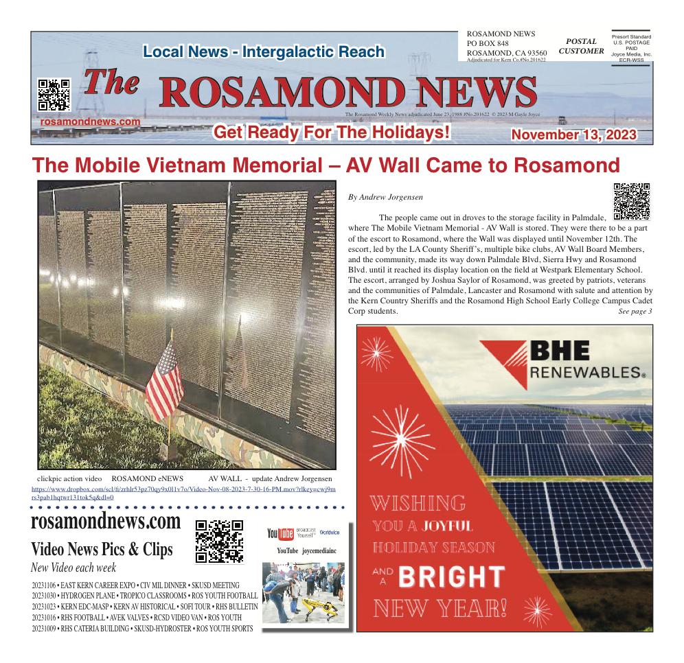 1. AV Wall Came To Rosamond